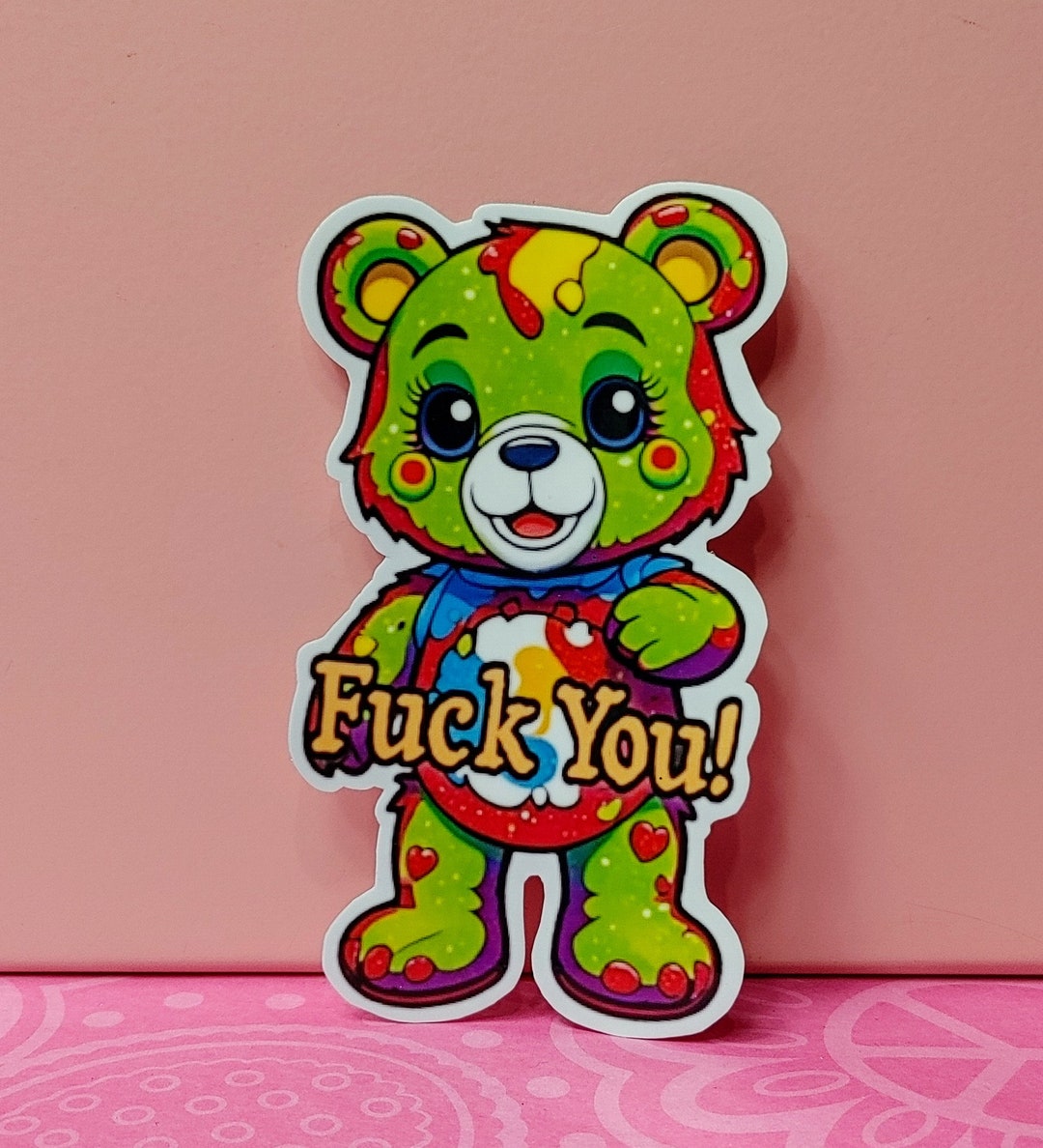 Happy Swear Bears 2 Vinyl Sticker Decal for Water Bottle Laptop Decals ...