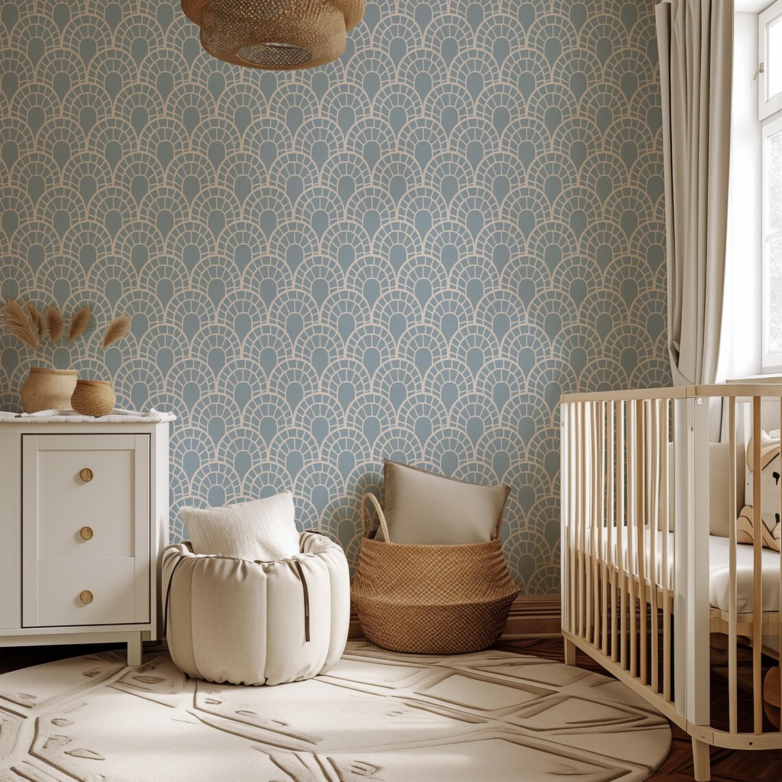 Light Blue Boho Rainbow Wallpaper | Pastel Rainbow Pattern | USA Buyers ...