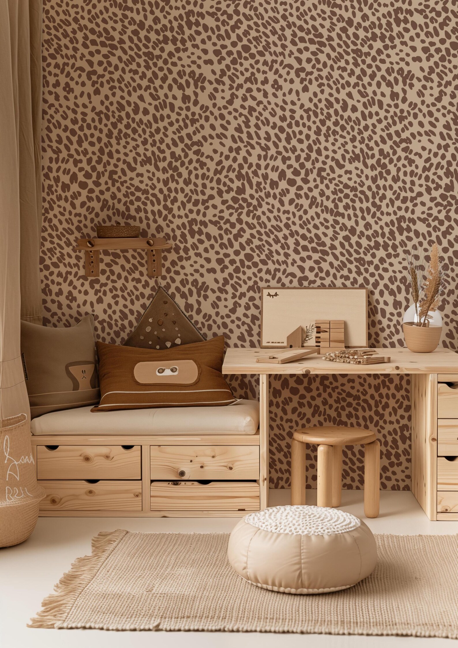 Cheetah Print Wallpaper - Neutral or Custom Colors, Peel and Stick ...