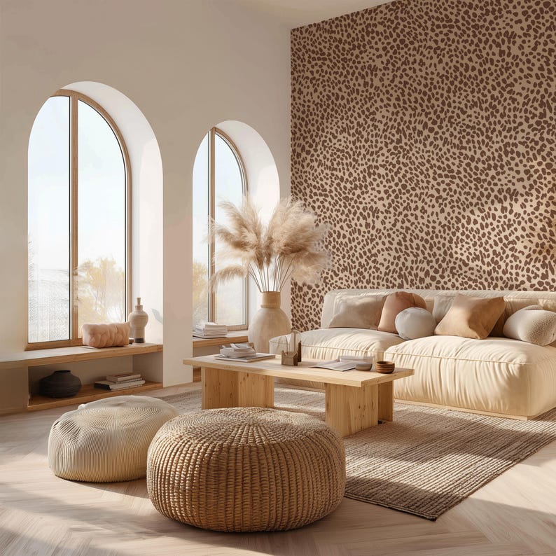 Cheetah Print Wallpaper - Neutral or Custom Colors, Peel and Stick ...