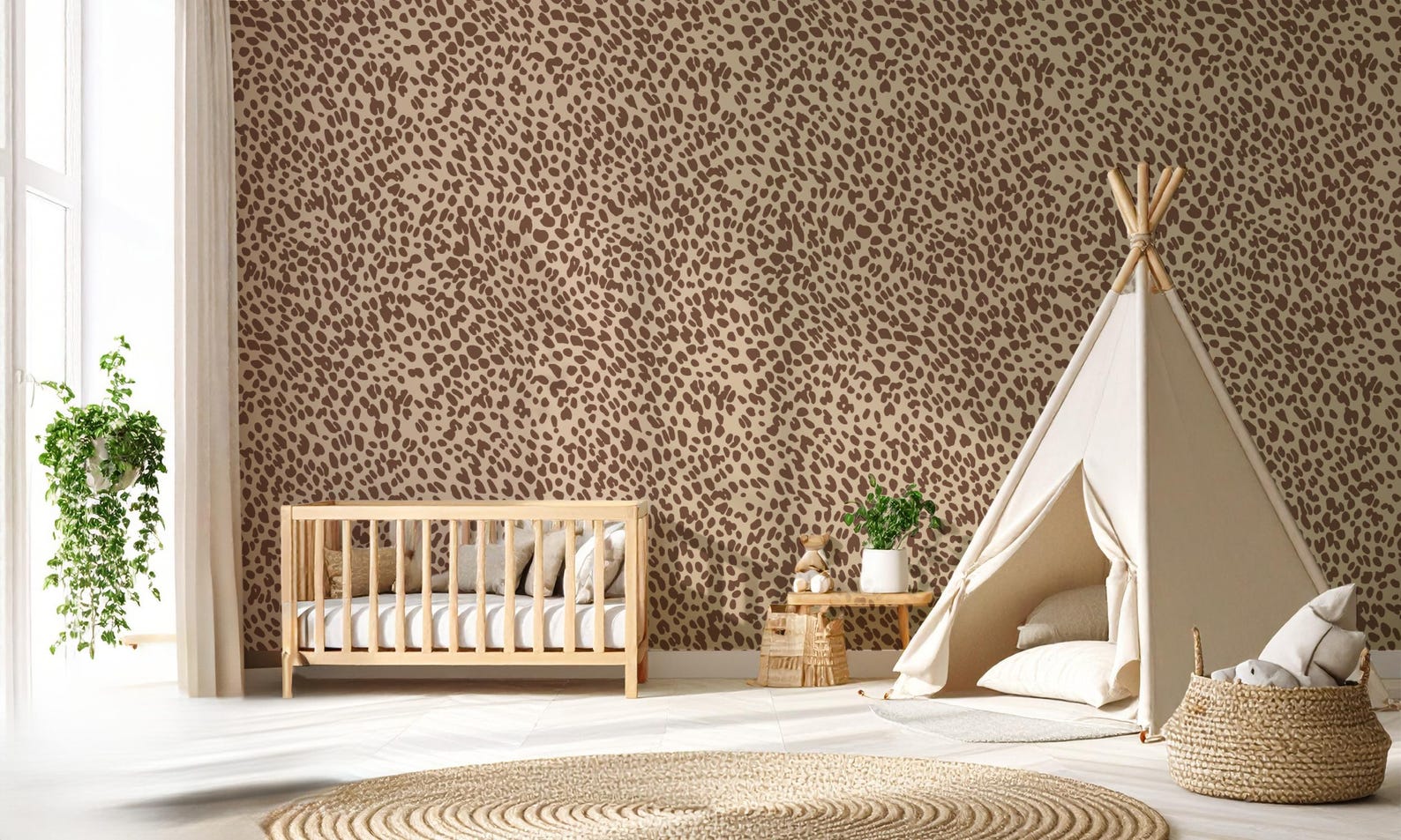Cheetah Print Wallpaper - Neutral or Custom Colors, Peel and Stick ...