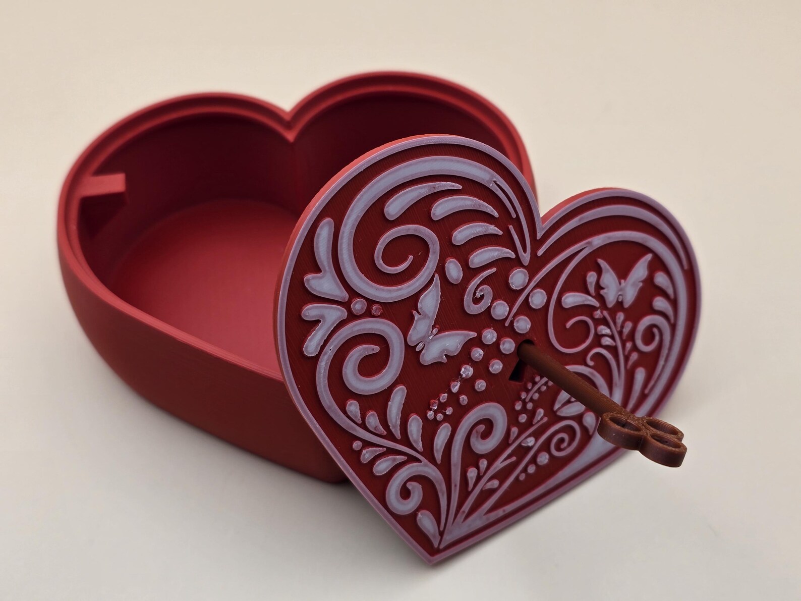 Large 3D Printed Heart-shaped Lock Box With Key - Etsy