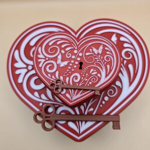 Large 3D Printed Heart-shaped Lock Box With Key - Etsy