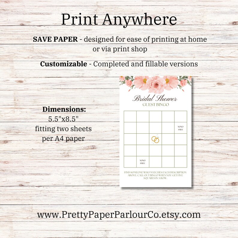 Bride Bingo, Bridal Shower Game, Wedding Game - Etsy