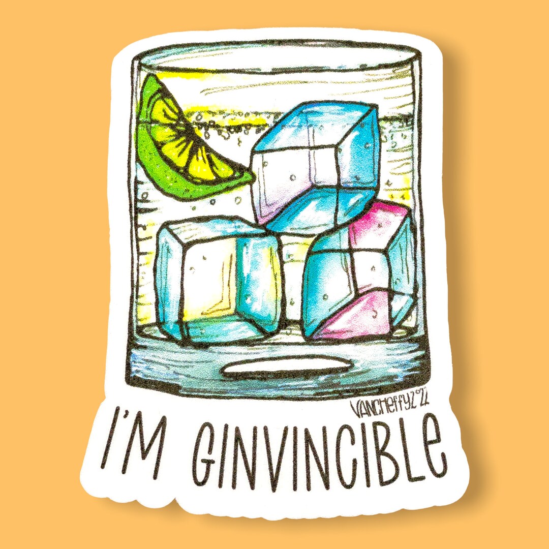 Vinyl Gin Cocktail Sticker, Laptop Decal, Die Cut Sticker - Etsy