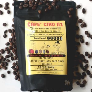 CAFÉ CIRO N1 – Dark Roast Coffee Beans 250g | Ethiopian India Indonesia ...