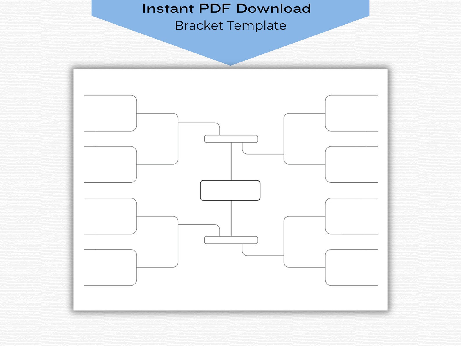 16 Slot Blank Tournament Bracket Template, PDF Instant Download ...