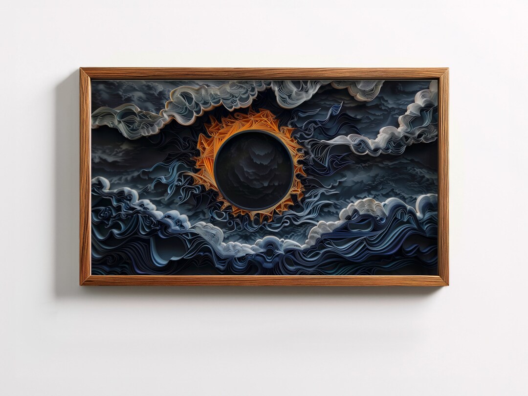 Total Eclipse Paper Quill 3D Look. Original Frame-style Art Mode TV Art ...