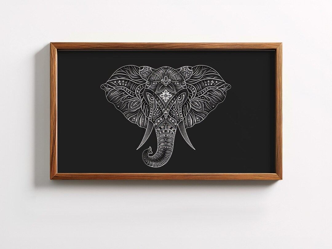 Elephant Abstract Art. Original Frame-style Art Mode TV Art. Unique ...