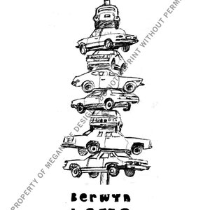 Berwyn Illinois Car Kabob Spike Art Print DOWNLOAD ONLY Small - Etsy
