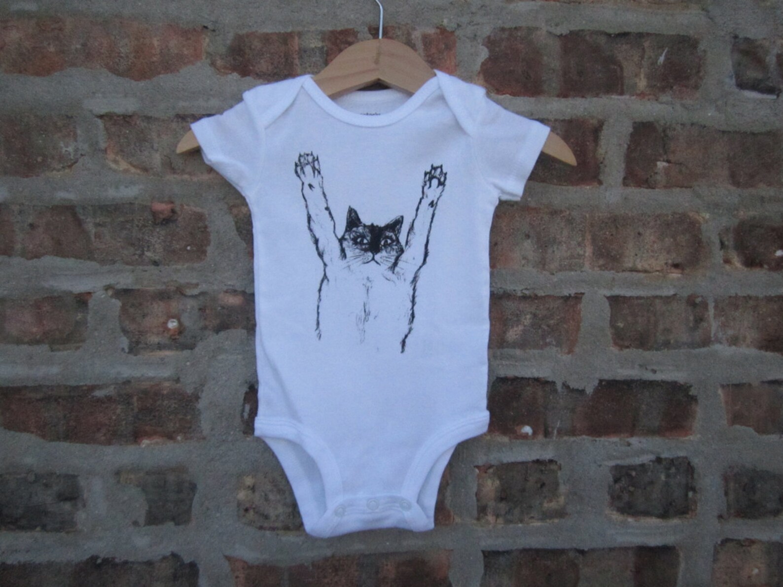 Crazy Cat Baby Onesie®, Hand-screenprinted Organic Cotton - Etsy
