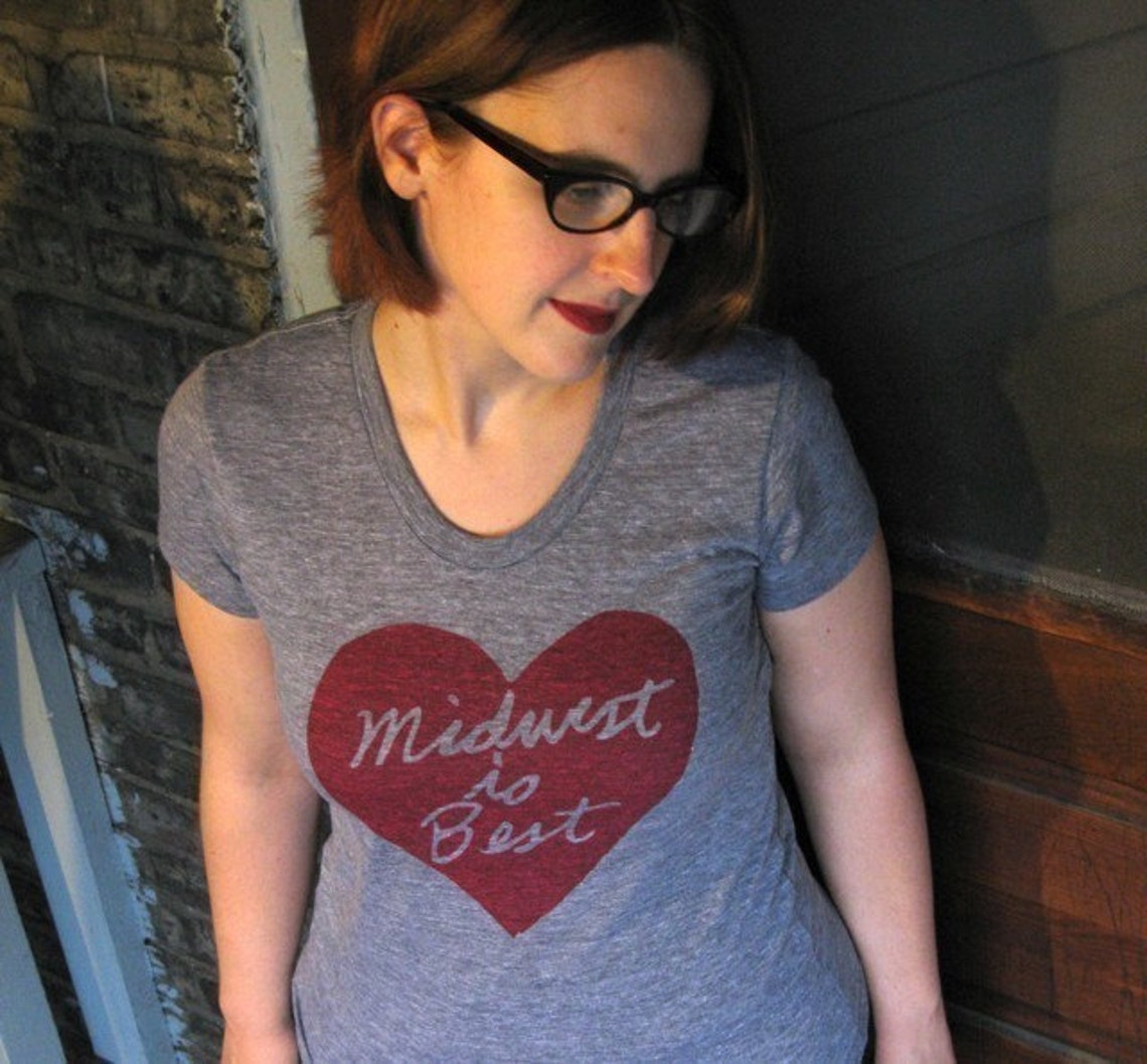 Midwest is Best Women's T-shirt, Midwest is Best Heart, Midwest Pride ...