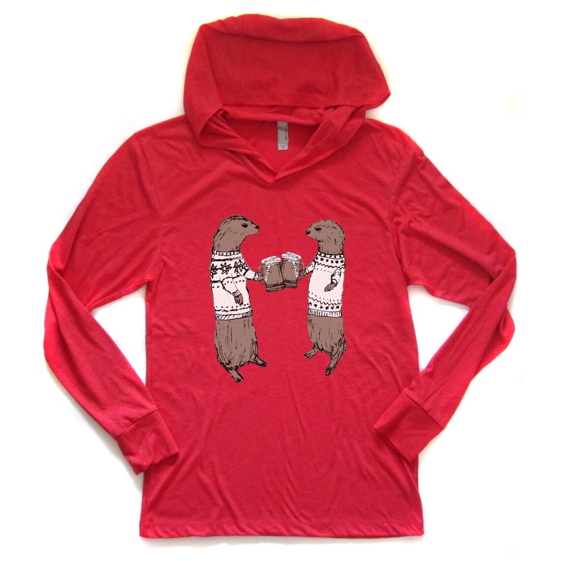 Otters Hooded Tshirt, Christmas Sweater, Otter Hoodie, Longsleeve Shirt ...