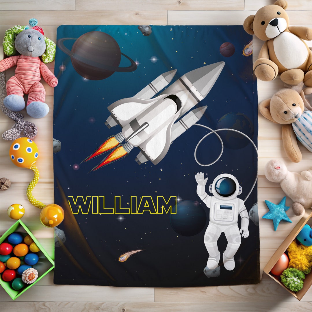 Space Baby Blanket, Custom Baby Blanket, Name Blanket, Outer Space ...