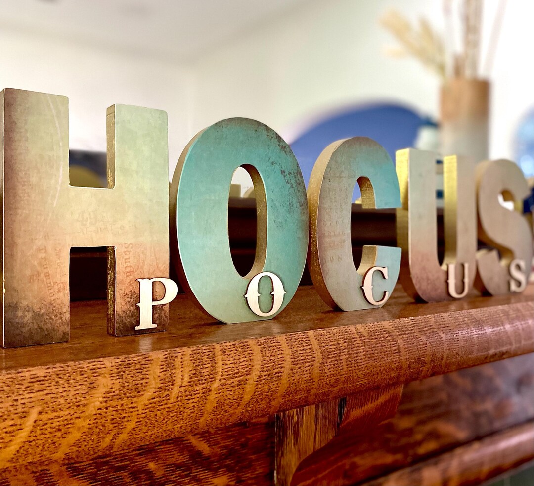 HOCUS POCUS Standing Wood Letters Halloween Decor Fall Theme Spooky ...