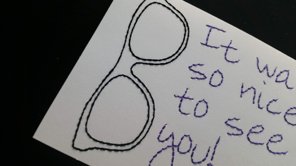 Nice to See You Hand-embroidereed Card - Etsy