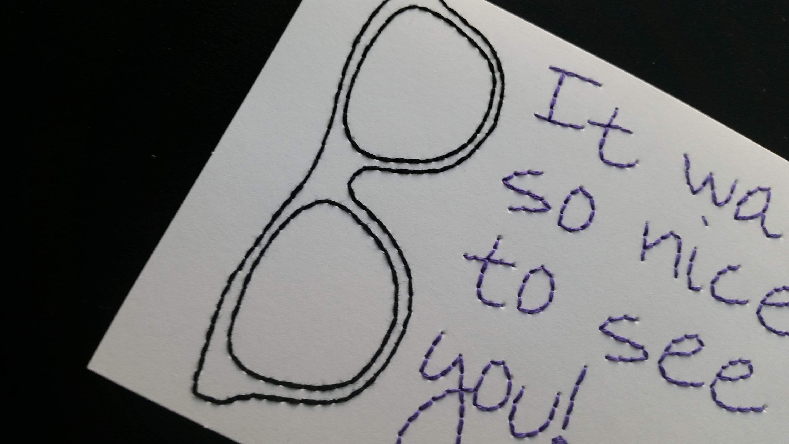 Nice to See You Hand-embroidereed Card - Etsy