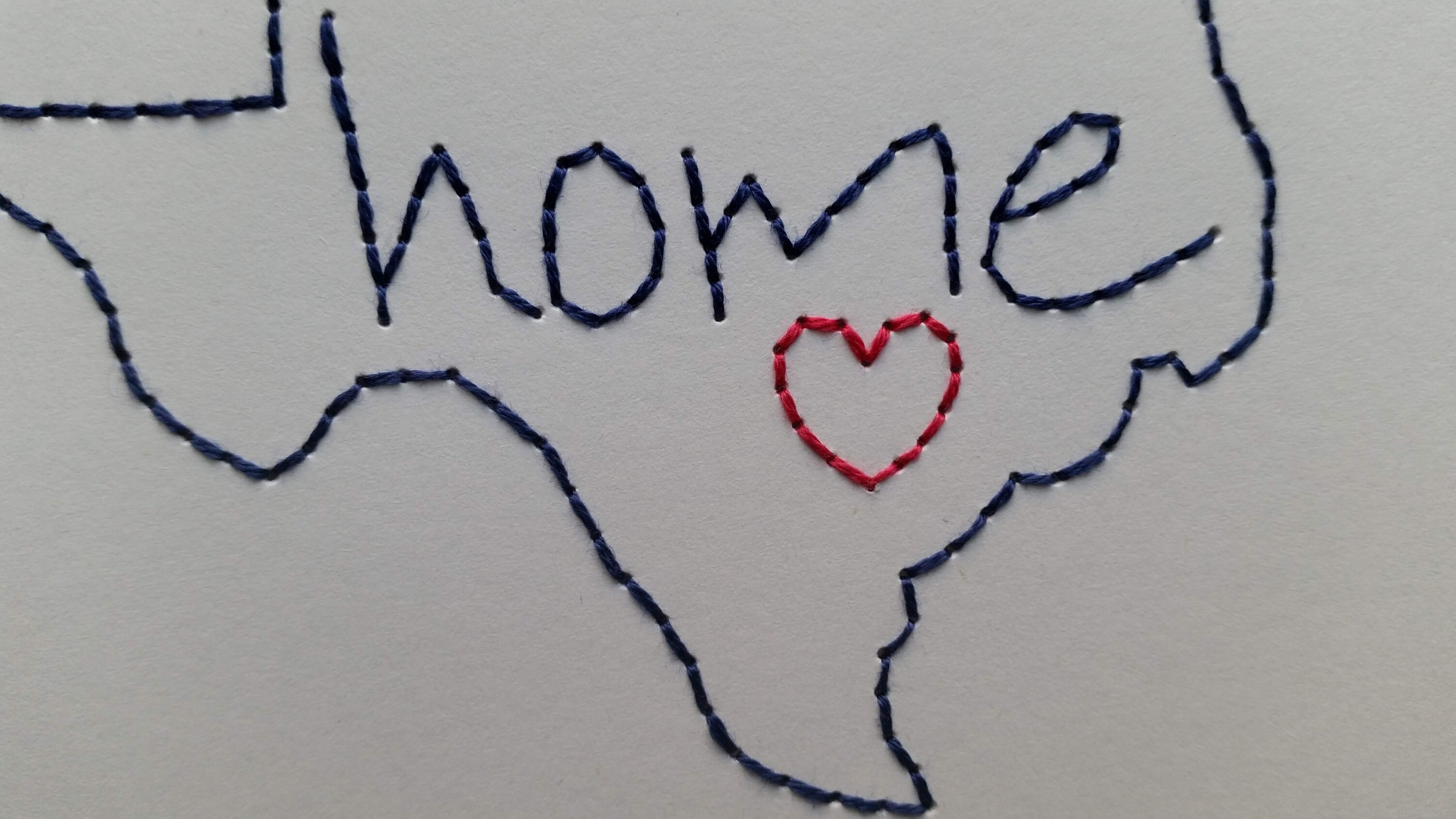 Texas Hand-embroidered Card - Etsy