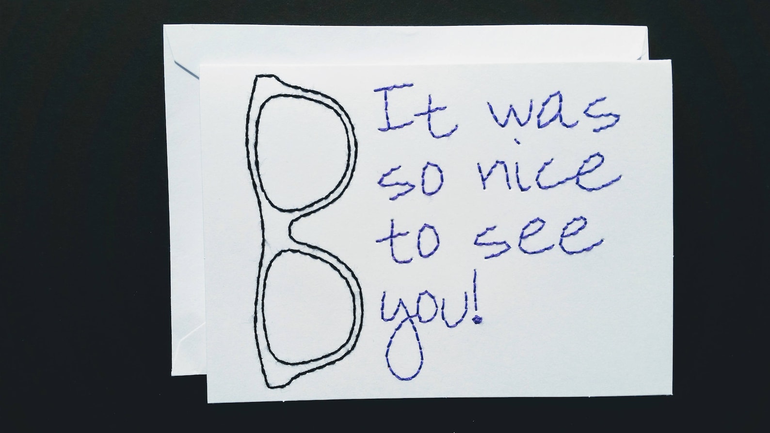 Nice to See You Hand-embroidereed Card - Etsy