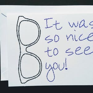Nice to See You Hand-embroidereed Card - Etsy