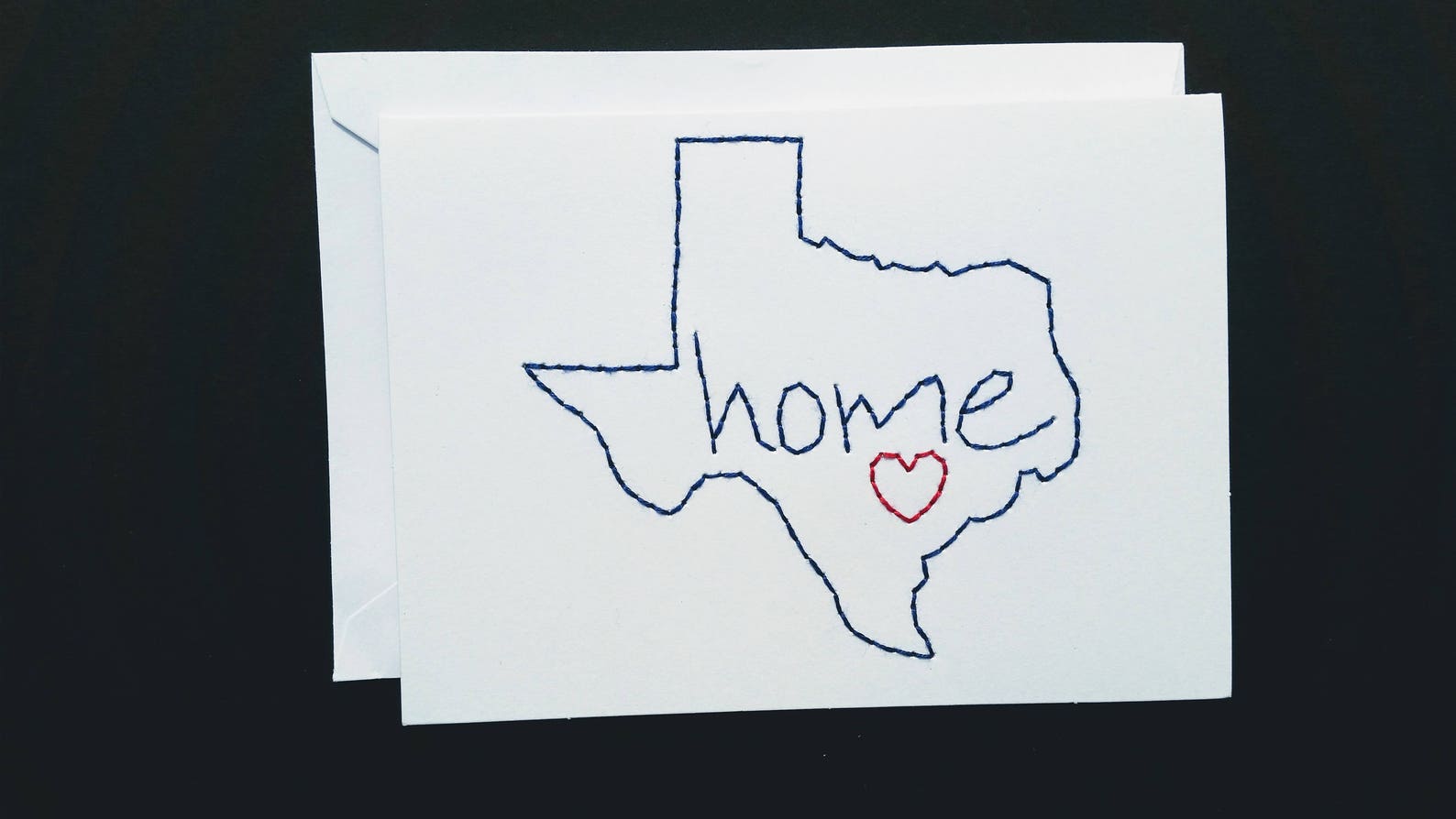 Texas Hand-embroidered Card - Etsy