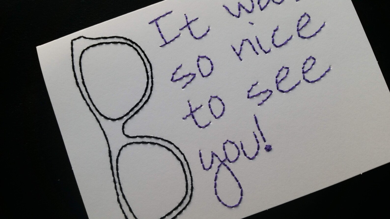 Nice to See You Hand-embroidereed Card - Etsy