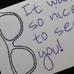 Nice to See You Hand-embroidereed Card - Etsy