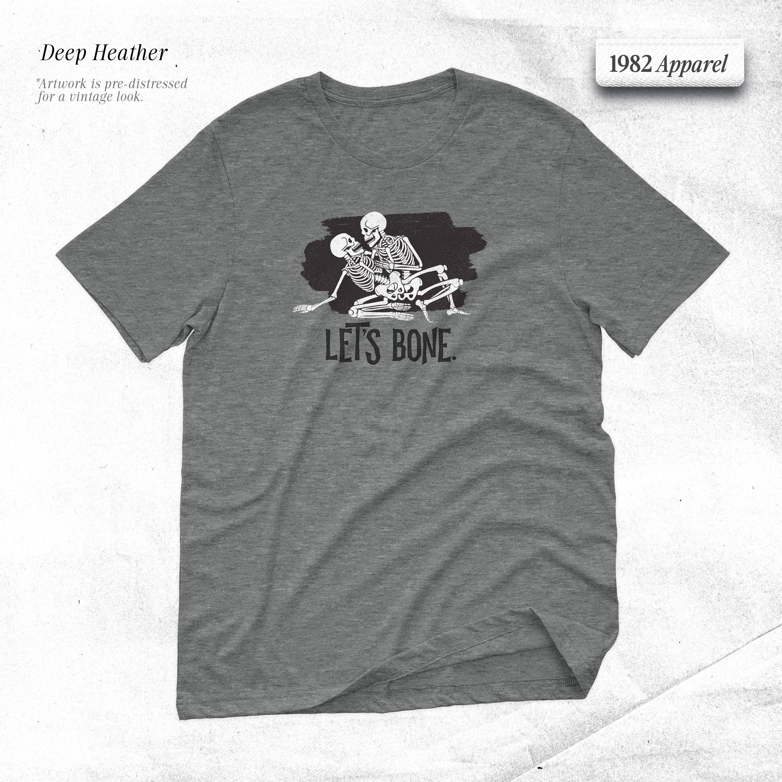 Lets Bone Adult Halloween Innuendo Tee, Funny Sexy Skeleton Shirt ...