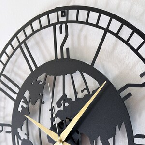 Word Map Metal Wall Clock, Eart Black Metal Wall Clock, Compass ...