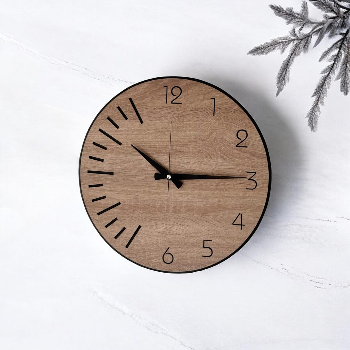 Large Round Wall Clock, Wooden Wall Clock, Stylish Wall Clock ...