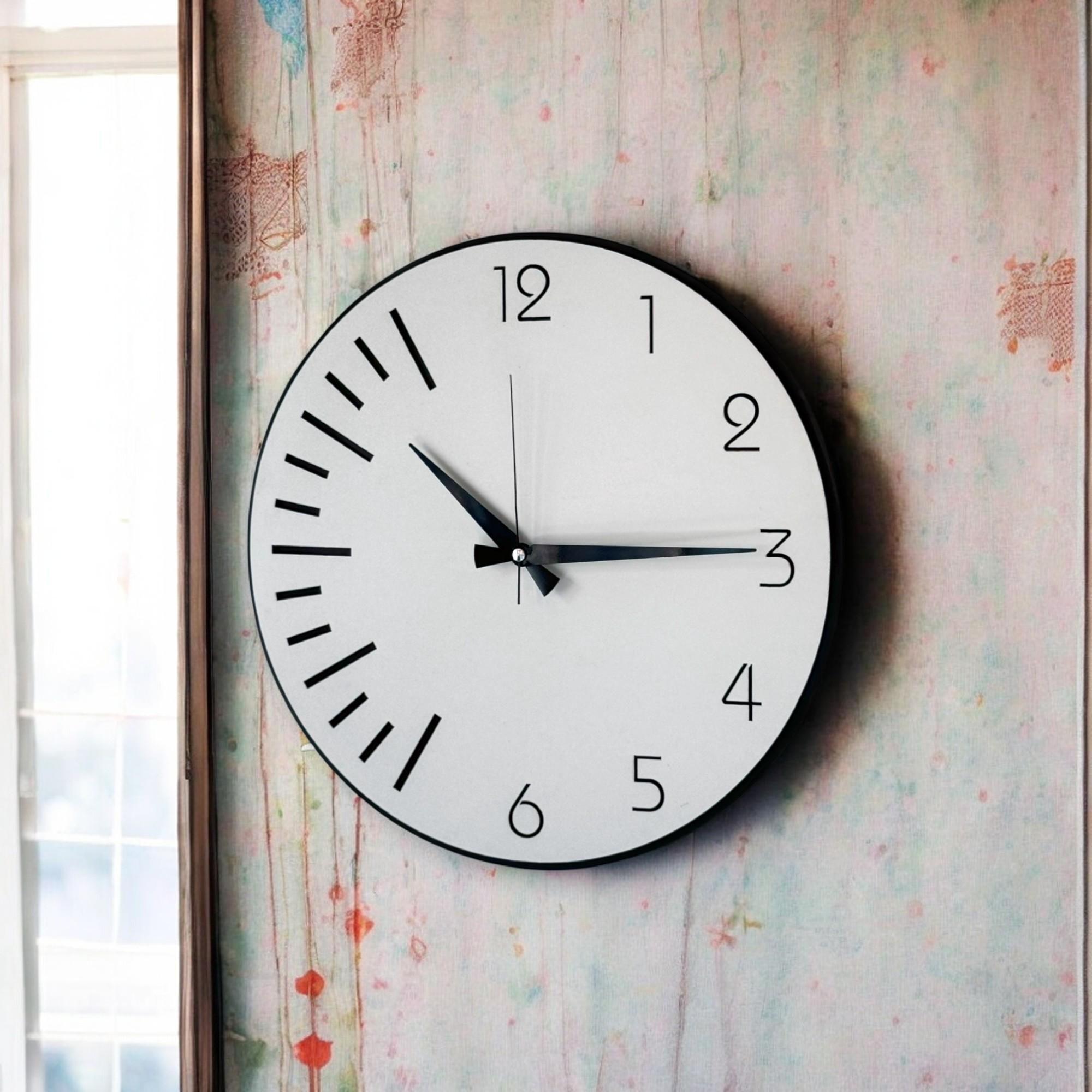 Large Round Wall Clock, Wooden Wall Clock, Stylish Wall Clock ...