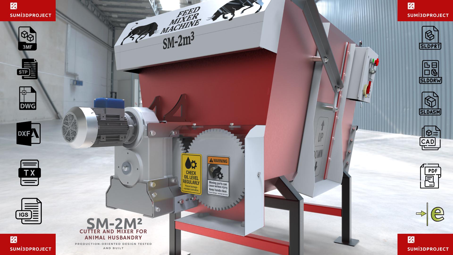 Sm-2m3 Animal Feed Mixer Machine Design - Complete Production Files for ...