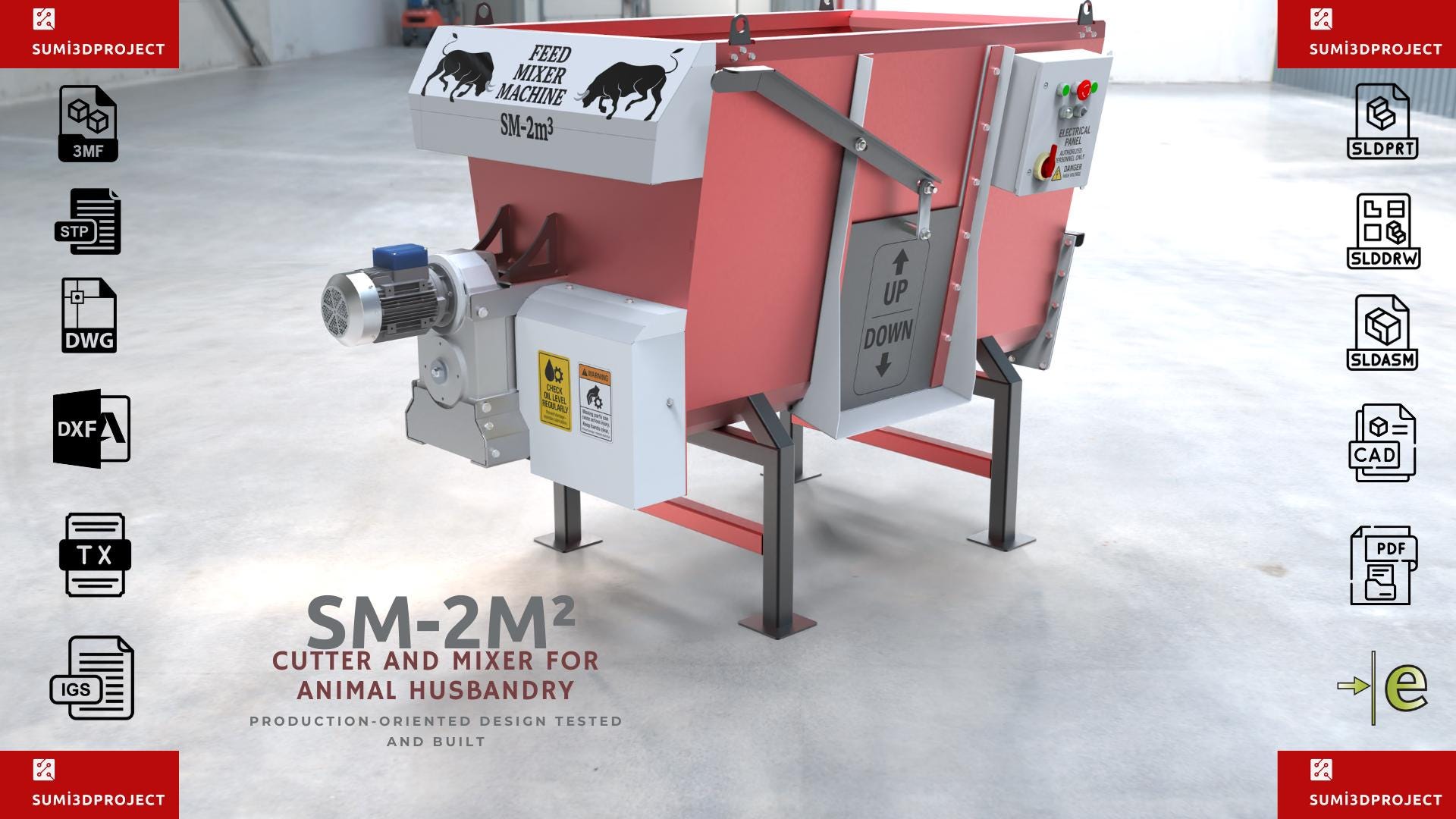 Sm-2m3 Animal Feed Mixer Machine Design - Complete Production Files for ...