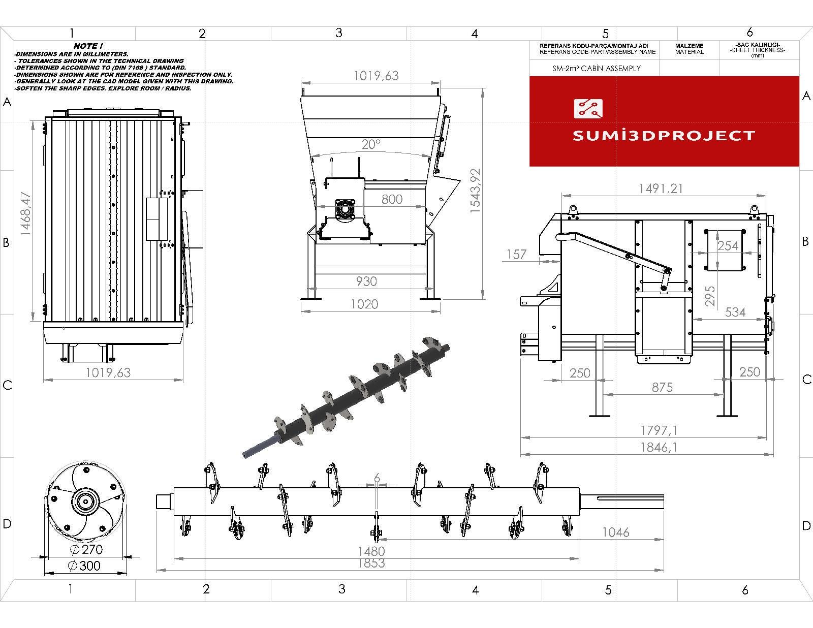 Sm-2m3 Animal Feed Mixer Machine Design - Complete Production Files for ...