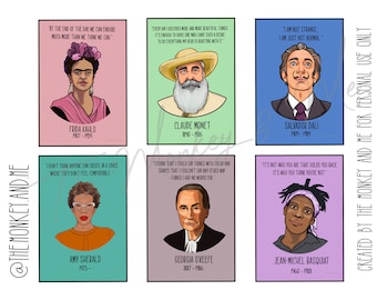 INSTANT DOWNLOAD Famous Artist Trading Card Printable Sheet - Etsy