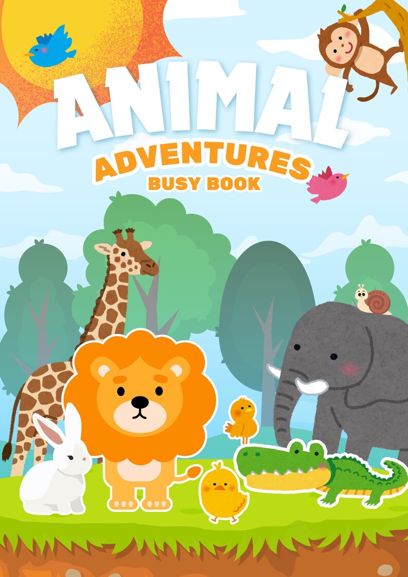 Animal Adventures Busy Book Printable | 42 Pages Toddler Learning ...