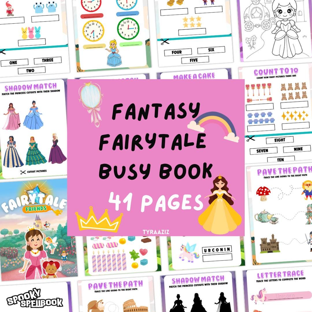 Fantasy Fairytale Busy Book for Kids | Printable Quiet Activity Book ...