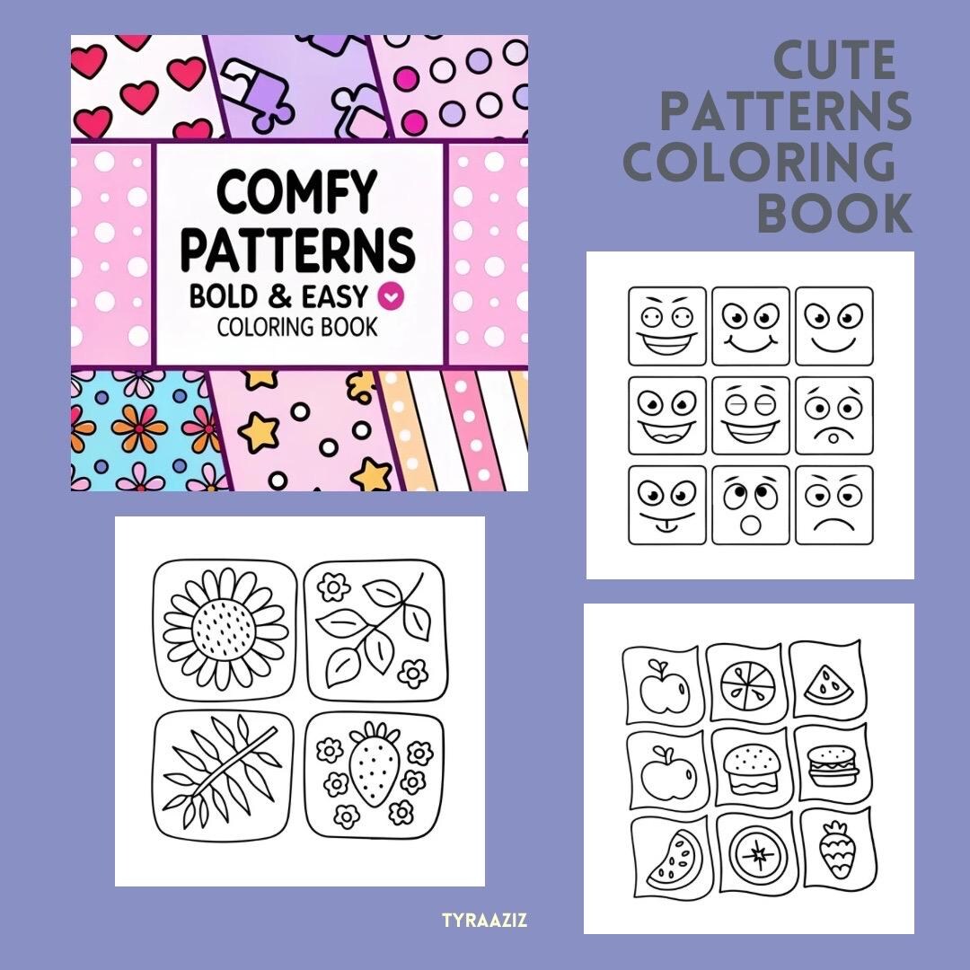 Cute Patterns Coloring Book - Etsy
