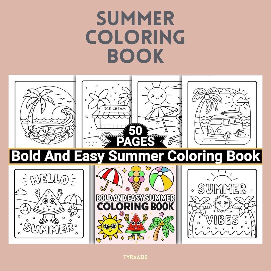 Summer Coloring Book for Kids | Printable Beach, Ice Cream & Sunshine ...