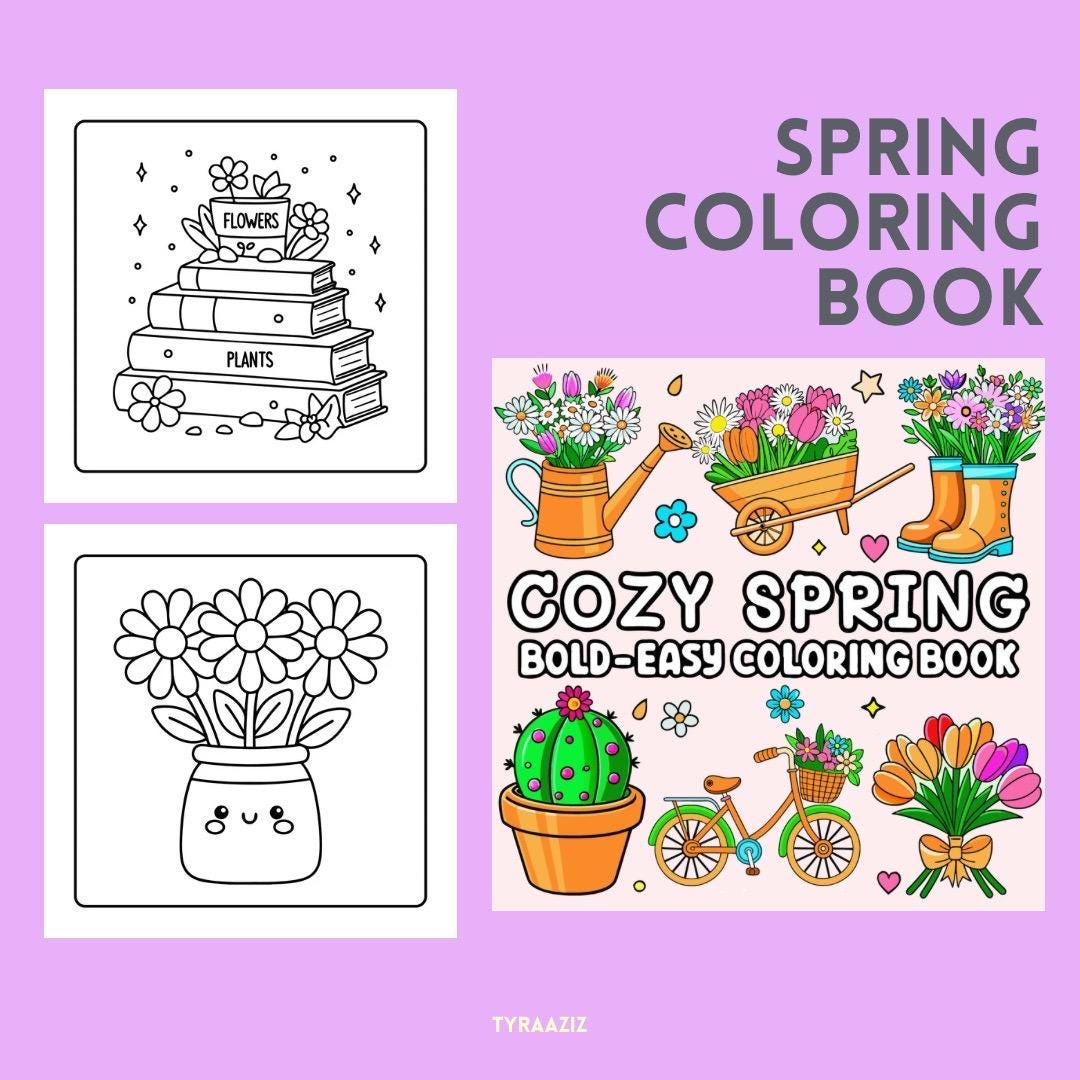 Spring Coloring Book for Kids | Printable Spring Flowers, Animals ...