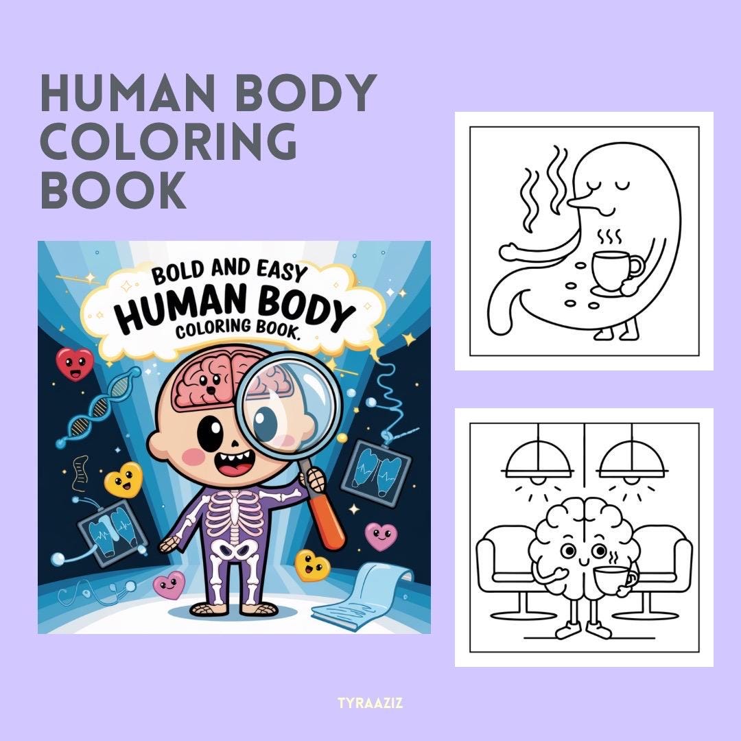 Human Body Coloring Book - Etsy