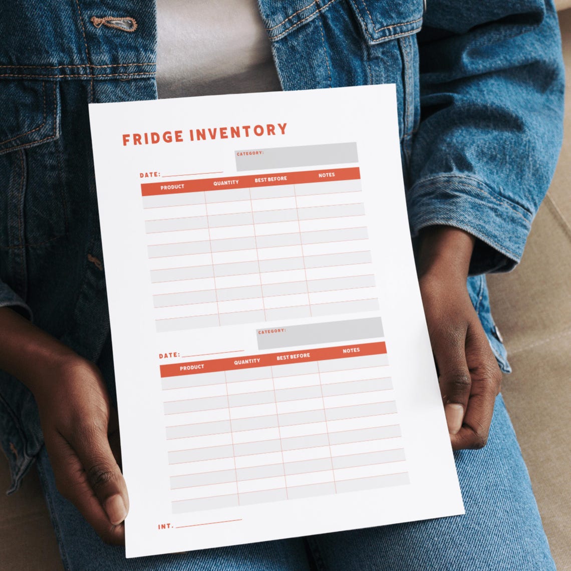 Kitchen Inventory Tracker | Printable Home Pantry Management | Blank ...