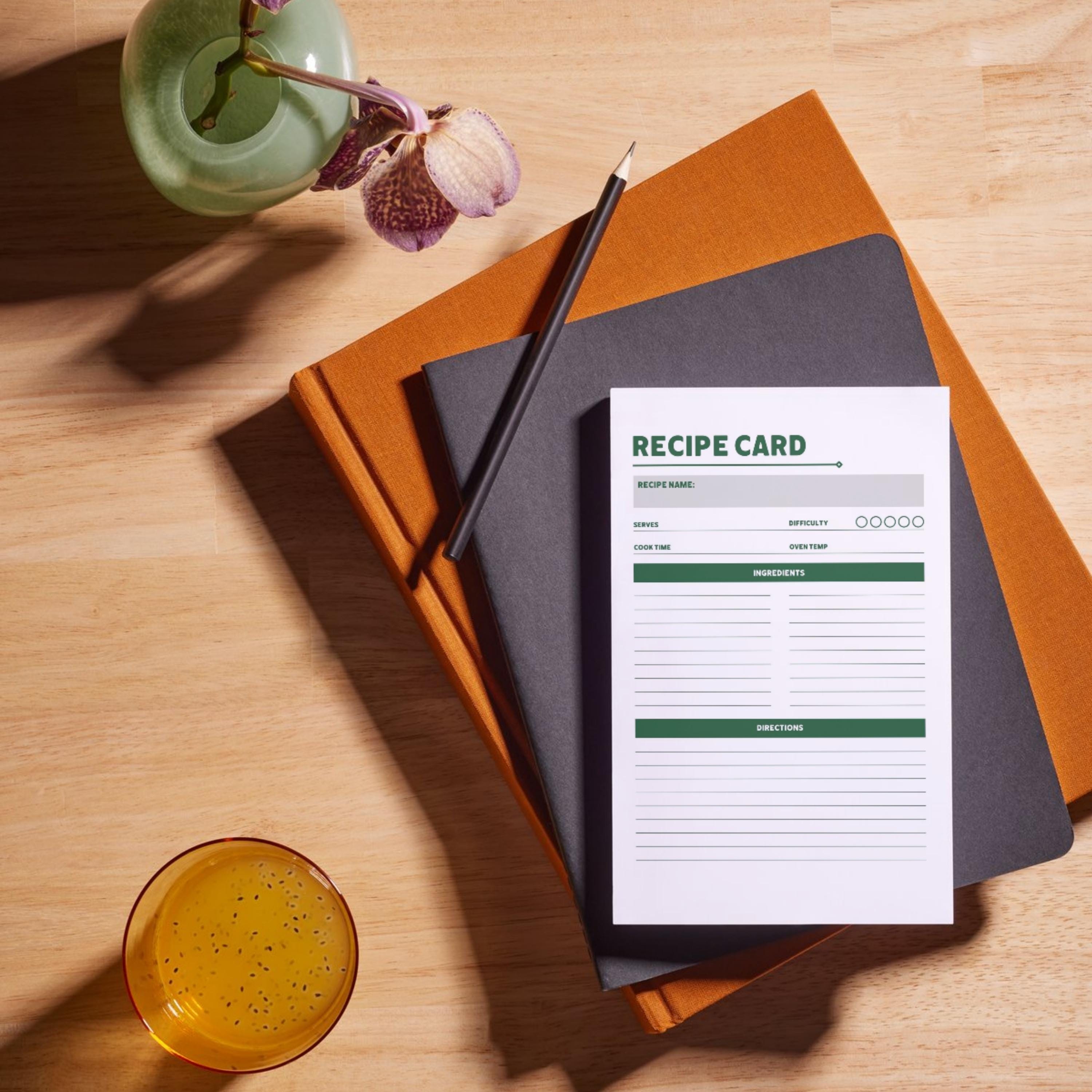 Recipe Pages Bundle | Printable Family Recipe Card | Blank and Fillable ...