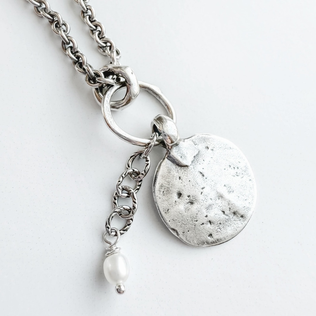 Sterling Silver Rustic Pendant Necklace - Handmade Sterling Pendant ...
