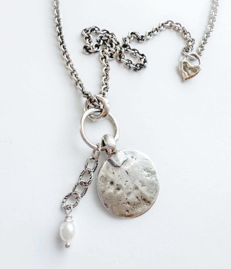 Sterling Silver Rustic Pendant Necklace - Handmade Sterling Pendant ...