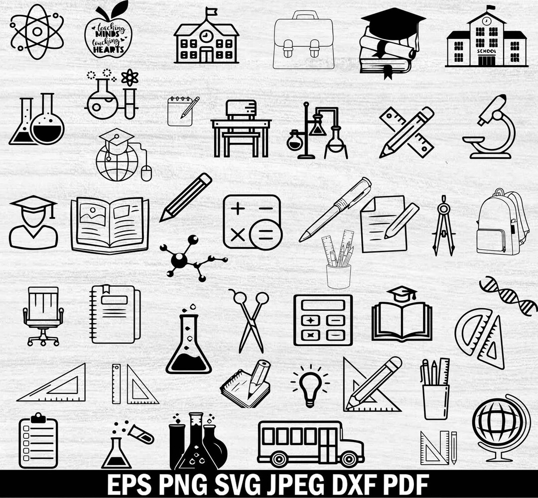 School Svg Bundle, School Clipart, Back to School Svg, Teacher Svg ...