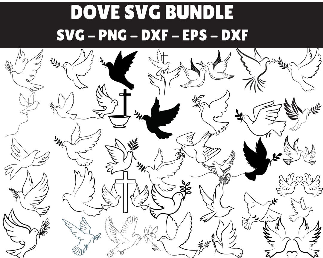 Dove SVG Bundle, Dove PNG Bundle, Dove Clipart, Pigeon SVG Cut Files ...