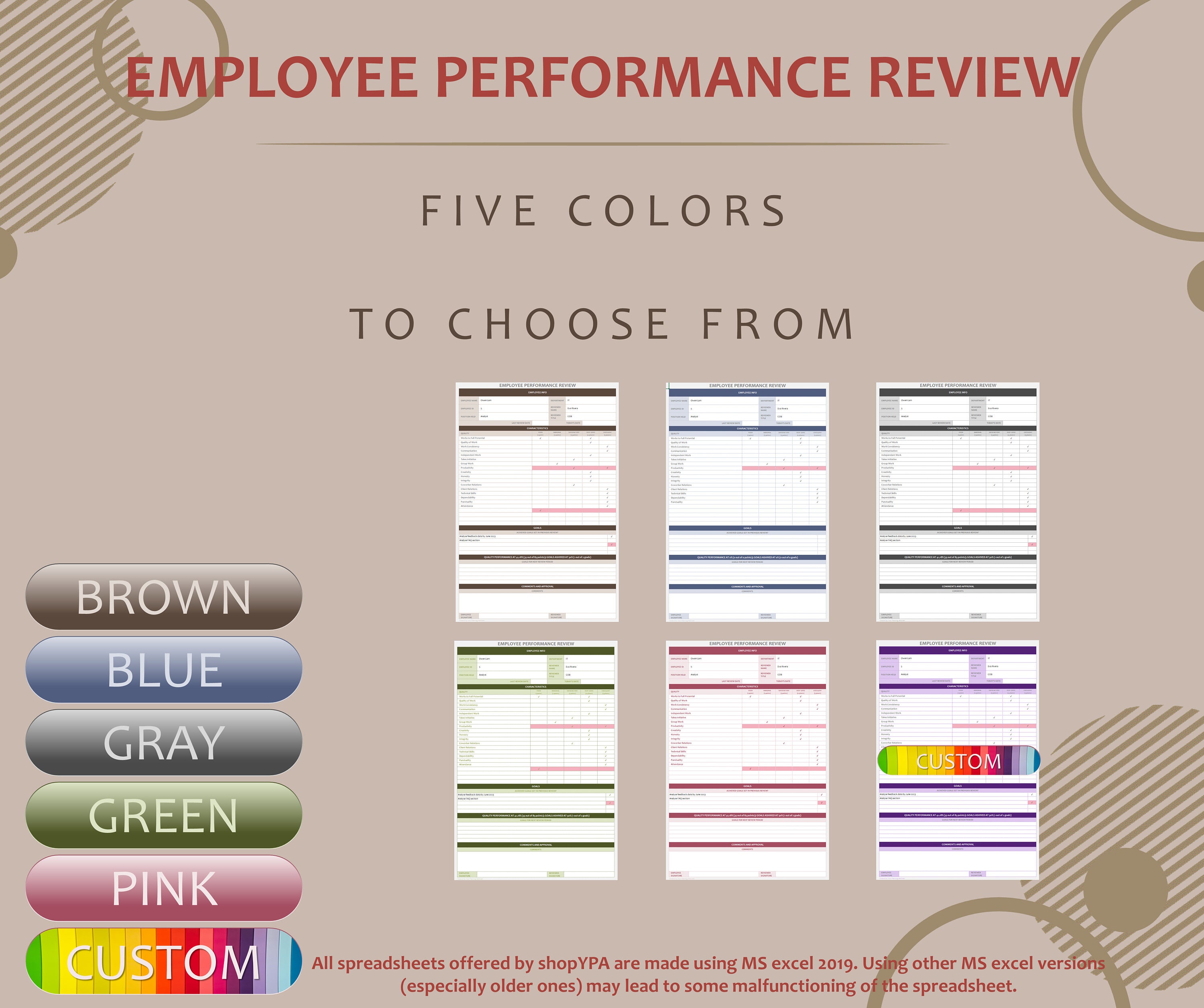 Simple Employee Performance Spreadsheet, Review Your Employee Easy and ...