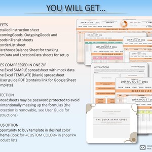 Warehouse Management Spreadsheet, Auto Reorder List, View Items in ...