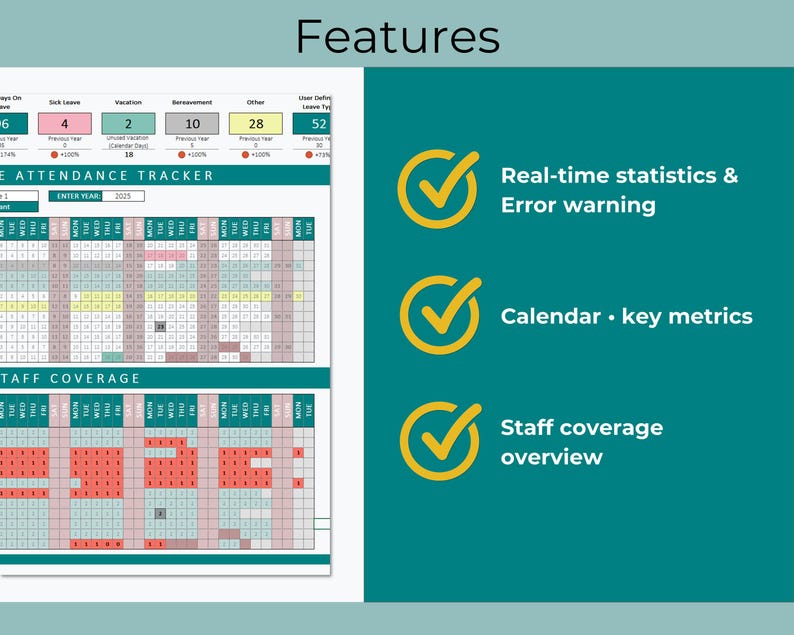 Employee Attendance Tracker Excel Template | Staff Attendance ...